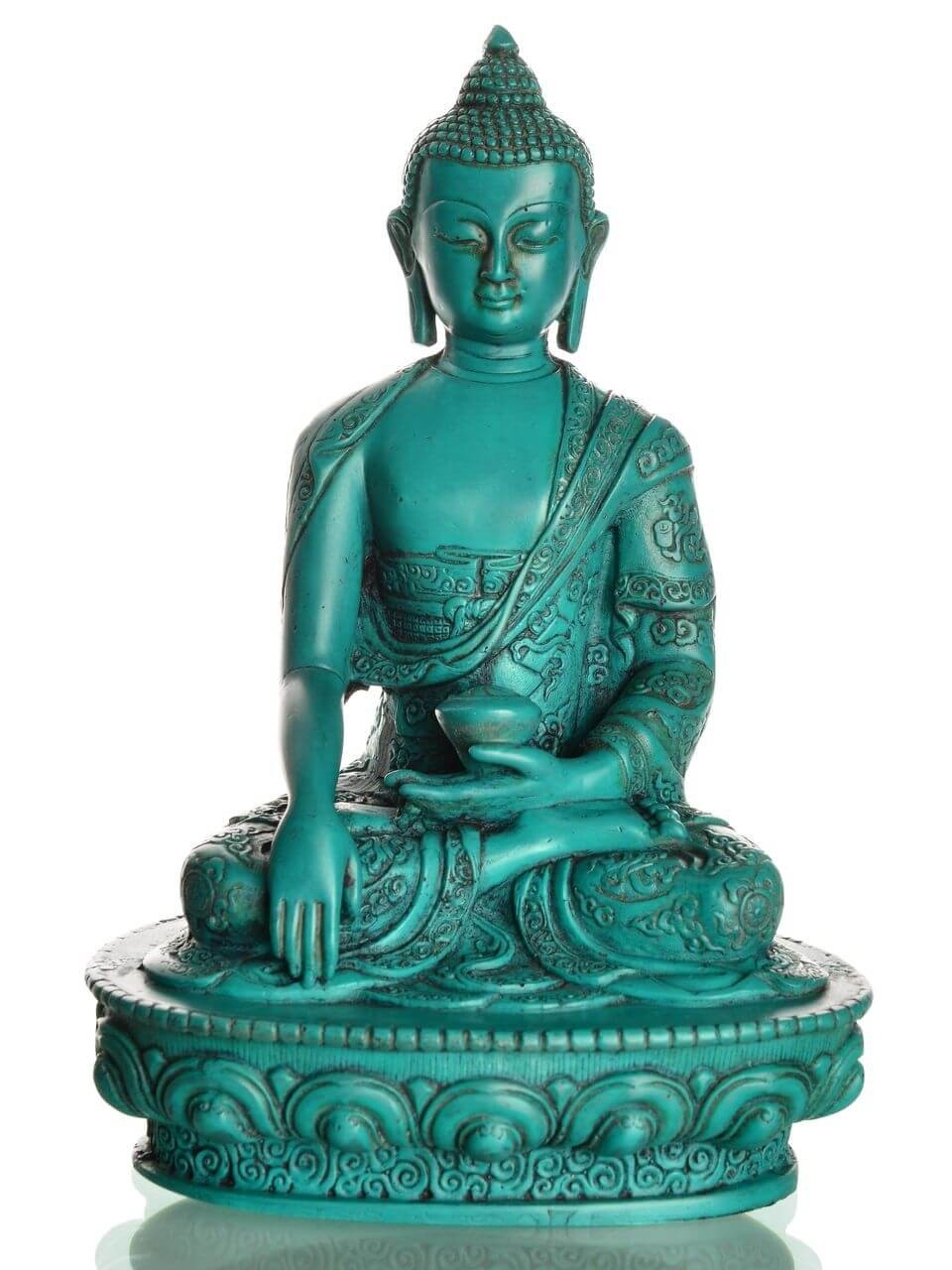 Akshobhya 19 cm Buddha Statue Resin türkis