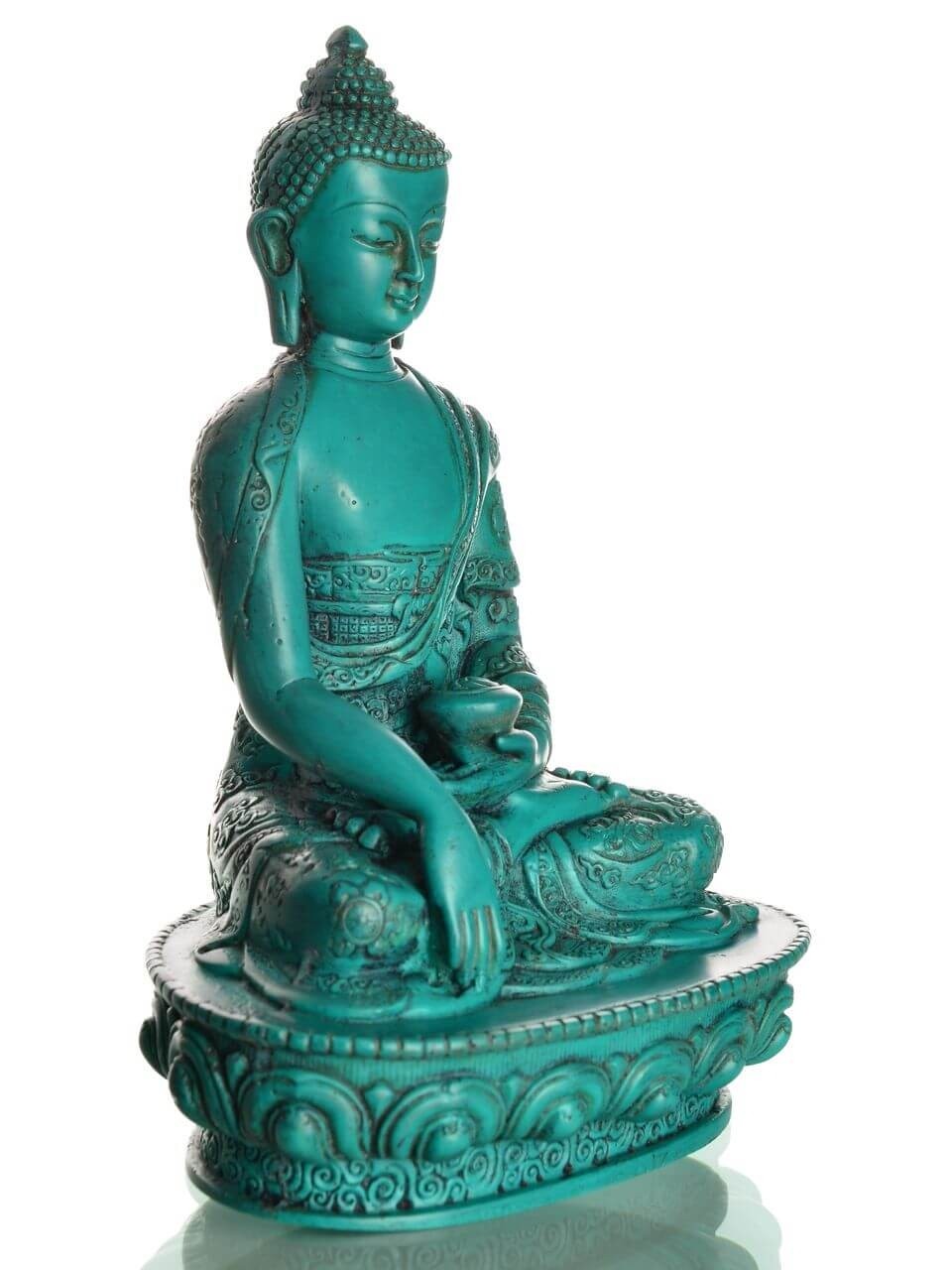 Akshobhya 19 cm Buddha Statue Resin türkis