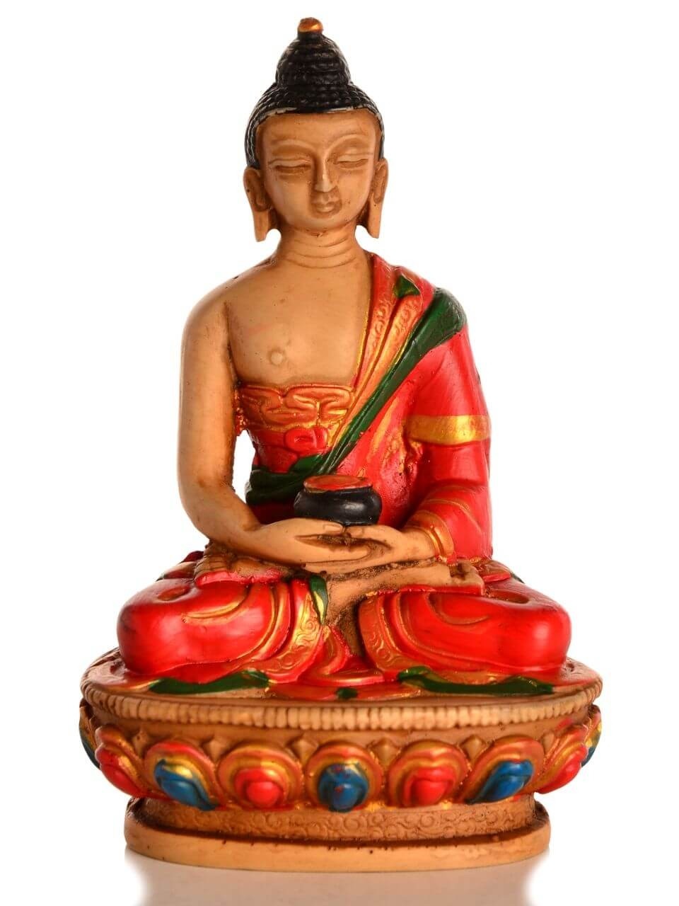 Amitabha Buddha Statue Resin 11,5 cm bemalt