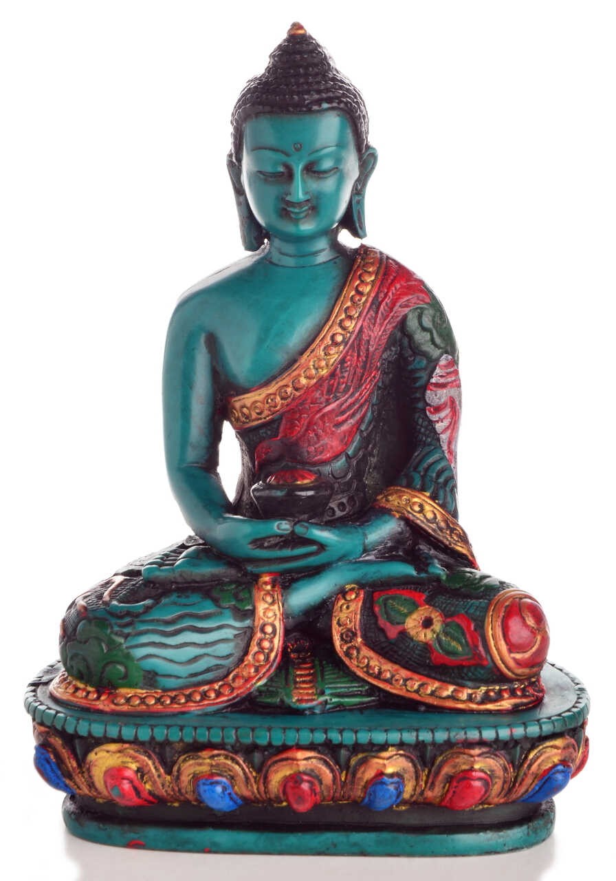 Amitabha Buddha Statue Resin 13,5 cm bemalt