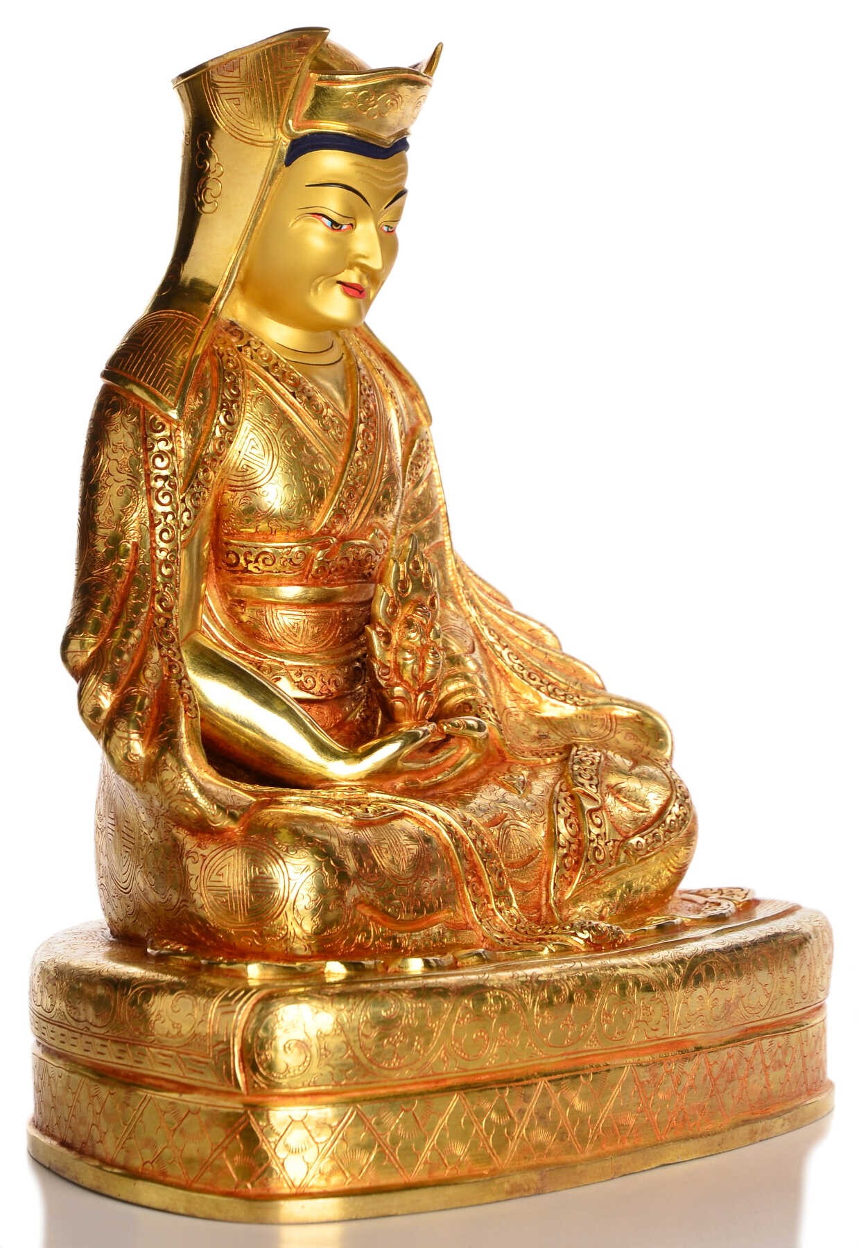 Marpa Buddha Replika Statue vollfeuervergoldet 22 cm Nepal kaufen