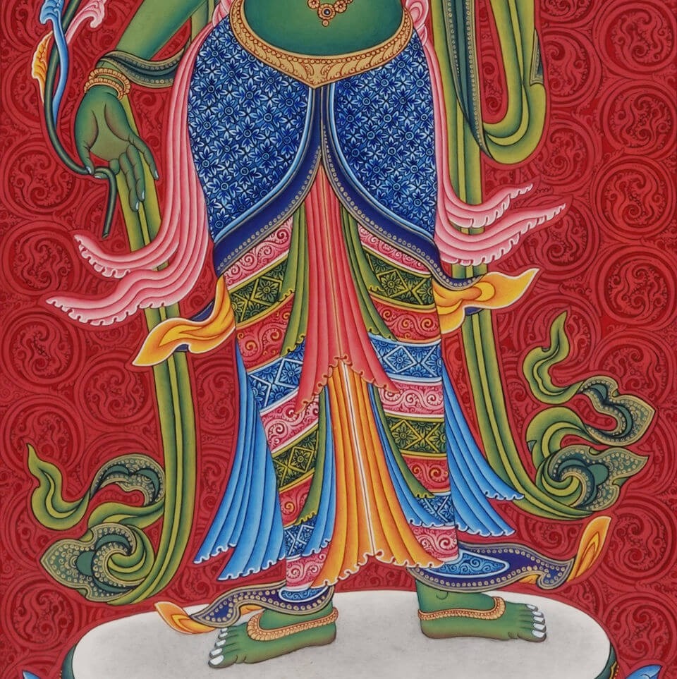 Thangka Grüne Tara 78 x 38 cm online kaufen I Buddhafiguren.de