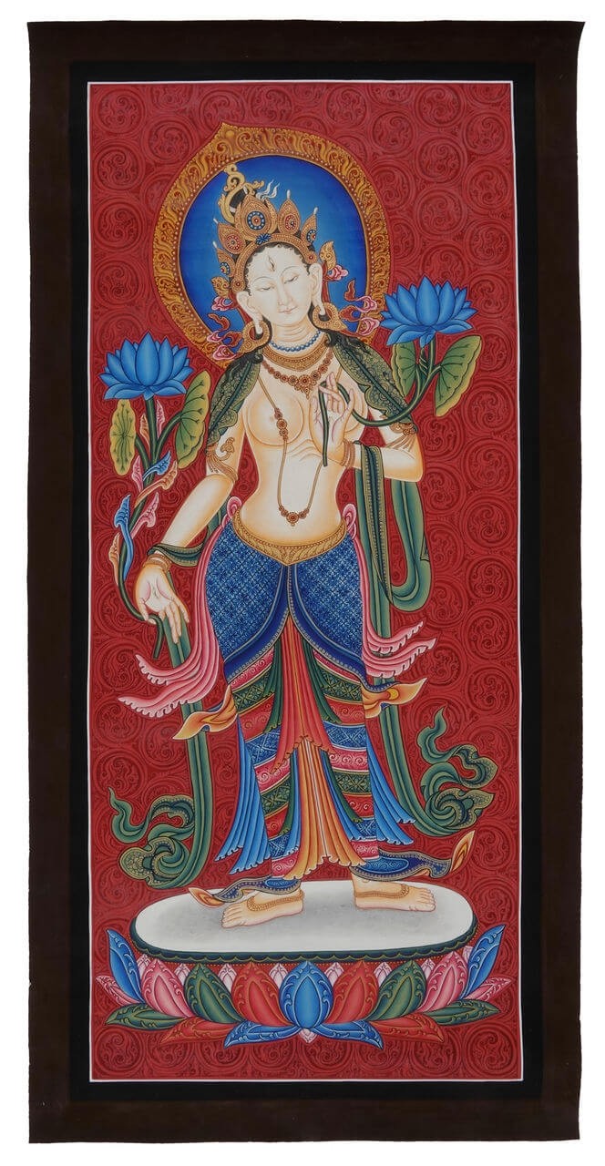Thangka Weiße Tara 78 x 38 cm online kaufen I Buddhafiguren.de