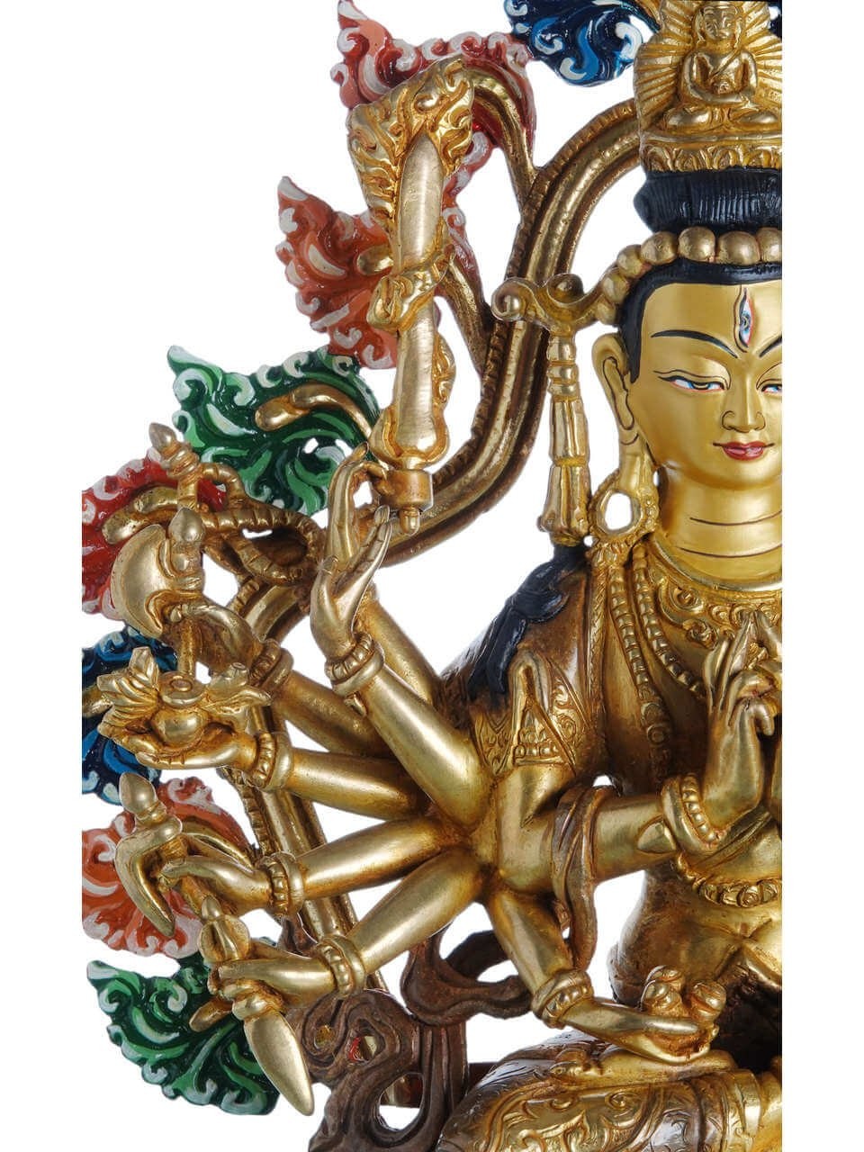 Cundi Avalokiteshvara 29 cm feuervergoldet Buddha Statue