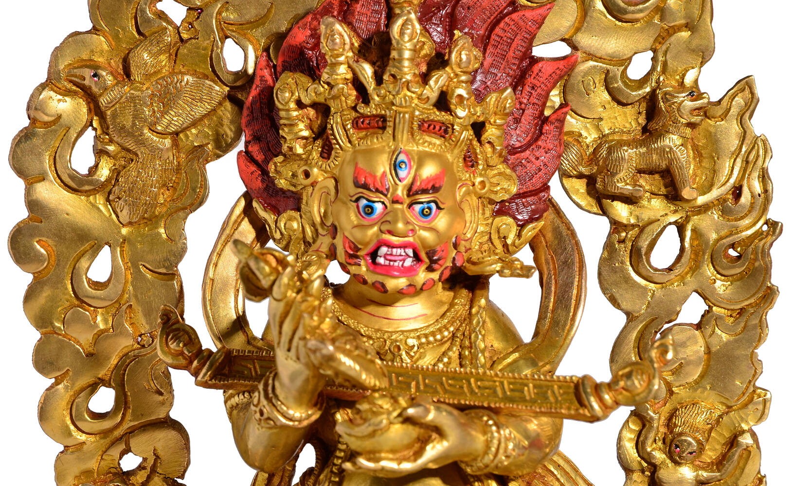 Mahakala 26 cm vollfeuervergoldet Replica