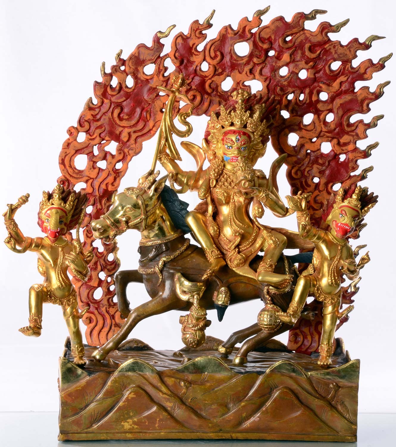 Palden Lhamo - Devi Lhamo 42 cm feuervergoldet