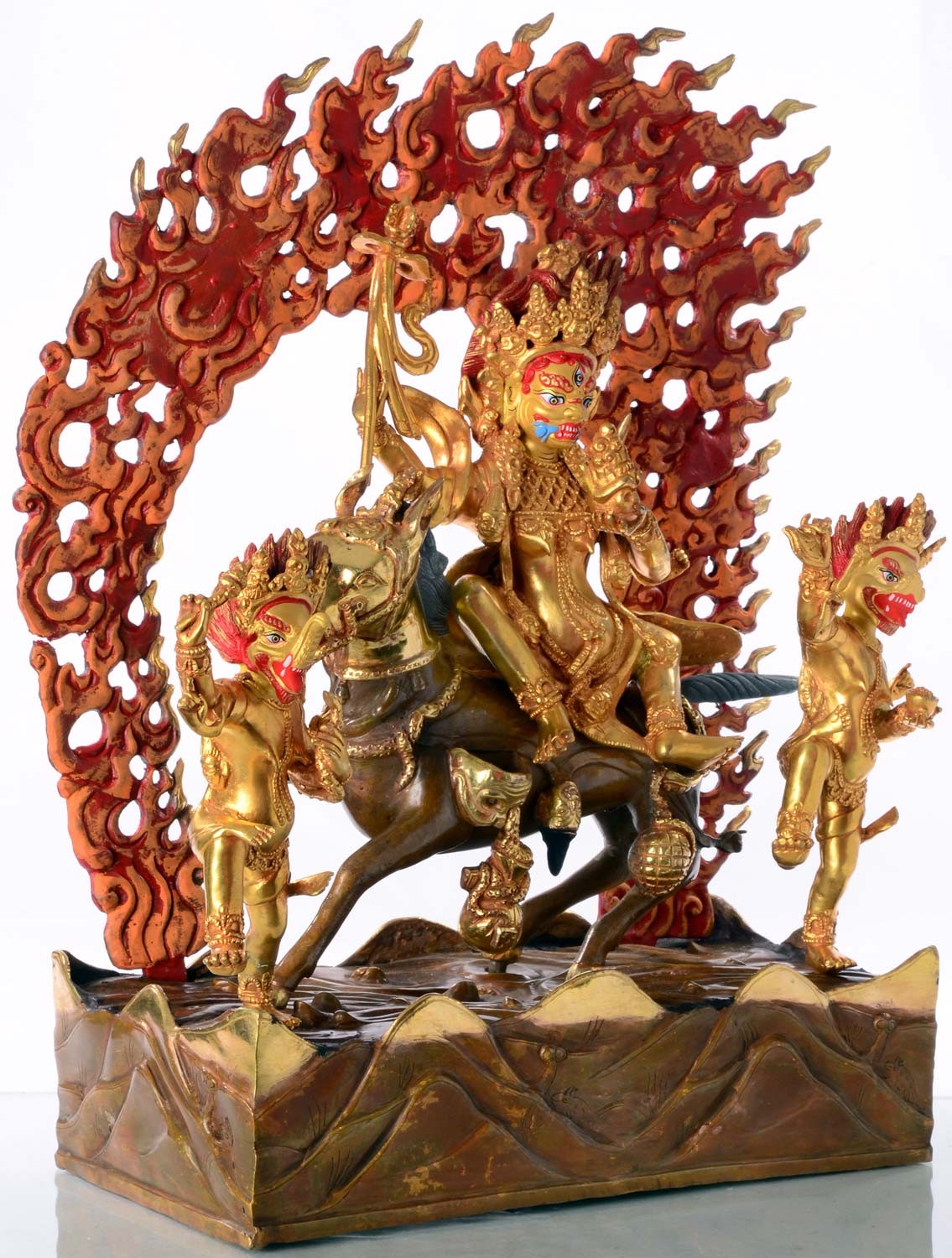 Palden Lhamo - Devi Lhamo 42 cm feuervergoldet