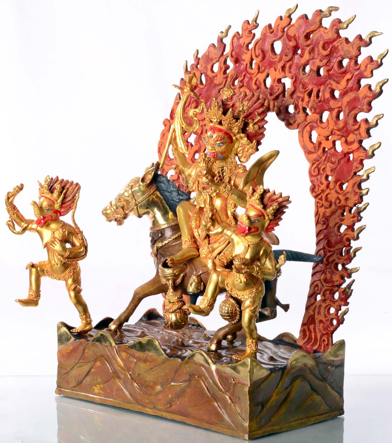 Palden Lhamo - Devi Lhamo 42 cm feuervergoldet