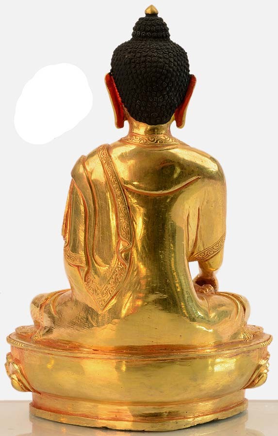 Akshobhya / Shakyamuni 20 cm vollfeuervergoldet Buddhastatue