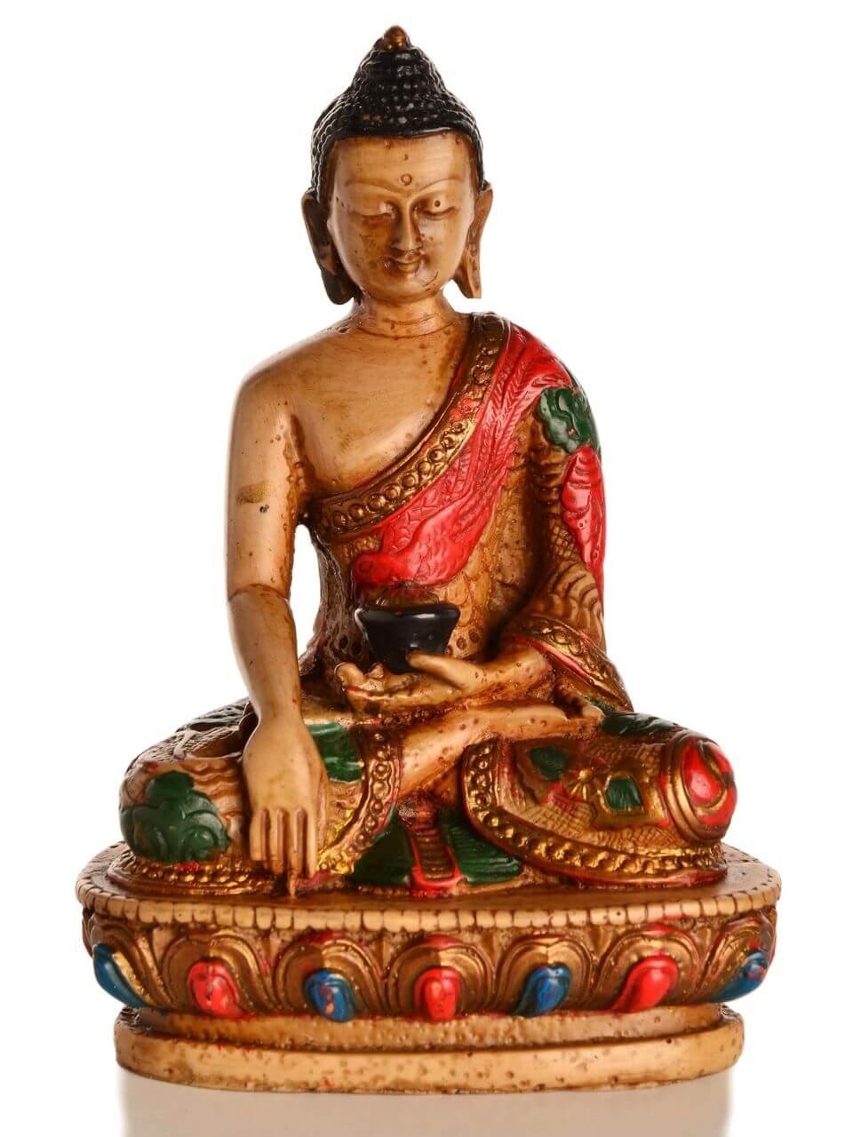 Akshobhya / Shakyamuni 13,5 cm Buddha Statue Resin bemalt
