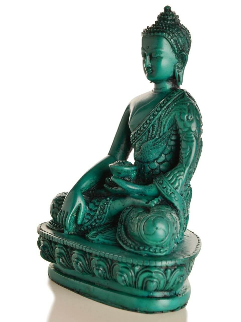 Akshobhya 13,5 cm Buddha Statue Resin türkis