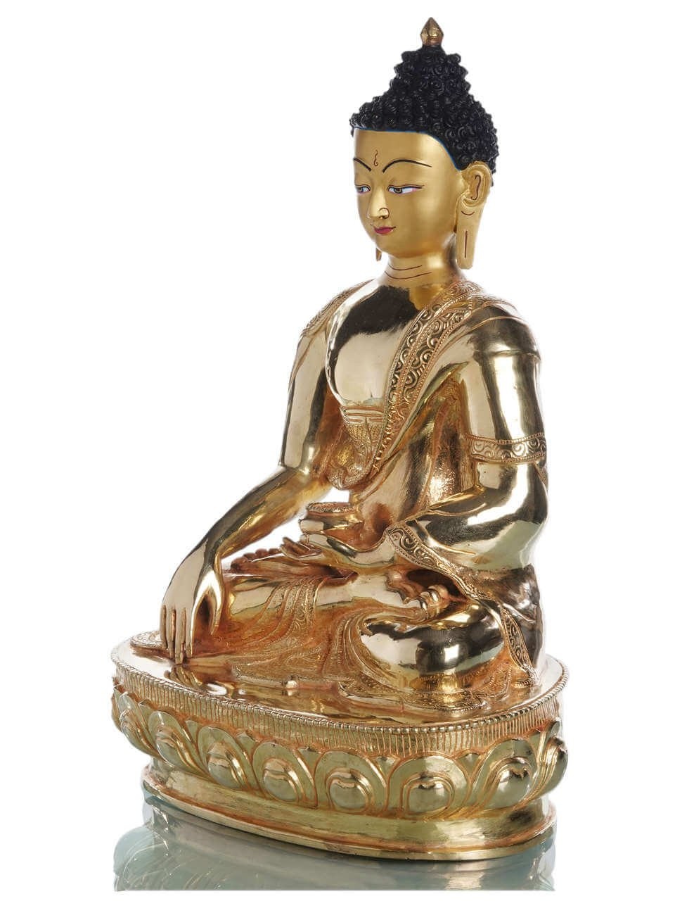 Shakyamuni - Akshobhya Statue vollfeuervergoldet 33,5 cm