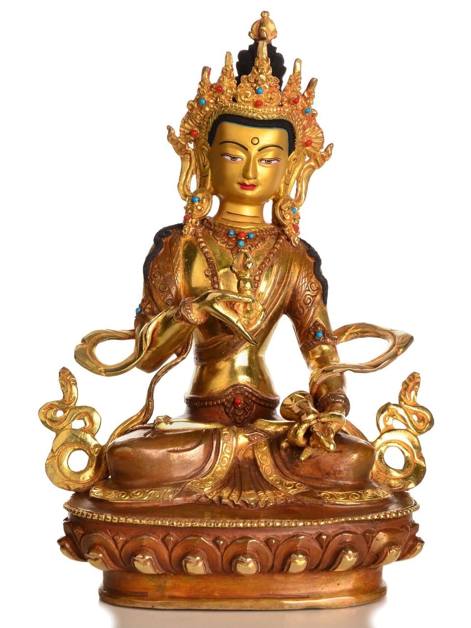 Vajrasattva 21 cm teilfeuervergoldet Buddha Statue